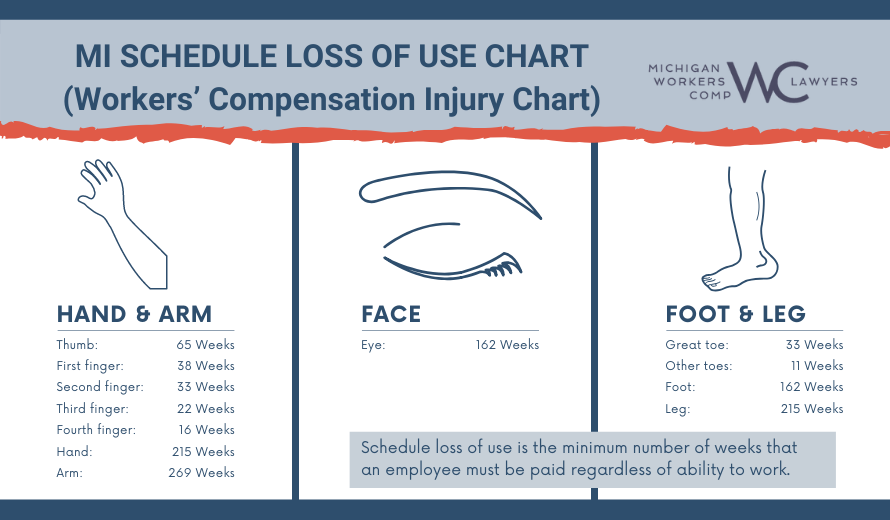 Schedule Loss of Use Chart (Workers' Compensation Injury Chart)